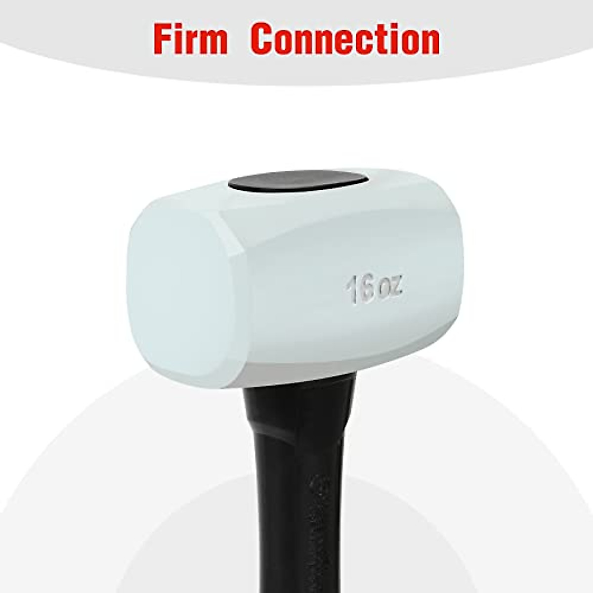 Goldblatt Rubber Mallet 16 oz. Low Recoil Rubber Hammer with Solid Head & Soft-grip Handle, Durable Double-Faced Soft Mallets, Soft Blow Tasks, No Damage for Camping, Woodworking and Flooring | White