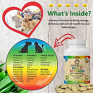 Prenatal Dog Vitamins – Multivitamin for Dogs and Cats with Folic Acid, Minerals and Amino Acids. Ideal for Pregnant, Breast Feeding and Newborn Pets – Senior Dog Supplement, Complete Puppy Vitamins.