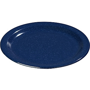 Carlisle FoodService Products Dallas Ware Reusable Plastic Plate Appetizer Plate with Rim for Buffets, Home, and Restaurants, Melamine, 5.5 Inches, Blue, (Pack of 48)