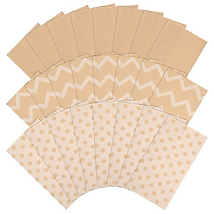 Swedin 24 Pcs Paper Goodie Bags for Cookies, Party Favor Bags, Paper Treat Bags for Candies, Cookies etc.[8 Each of Chevron, Dots, Solid]