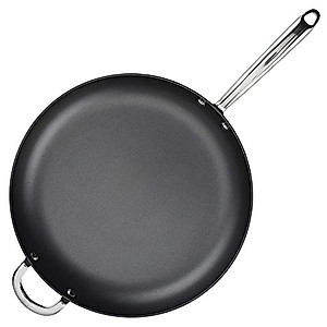 Rachael Ray 80089 Professional Hard Anodized Nonstick Frying/Fry Pan/Skillet with Helper Handle, 14 Inch - Gray
