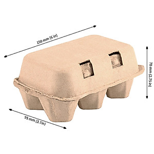 JAPCHET 50 Pack Egg Cartons for Chicken Eggs 6 Count, Paper Pulp Egg Carton Cheap Bulk, Pulp Fiber Egg Tray Holder Biodegradable Egg Carton for Family, Farm, Market