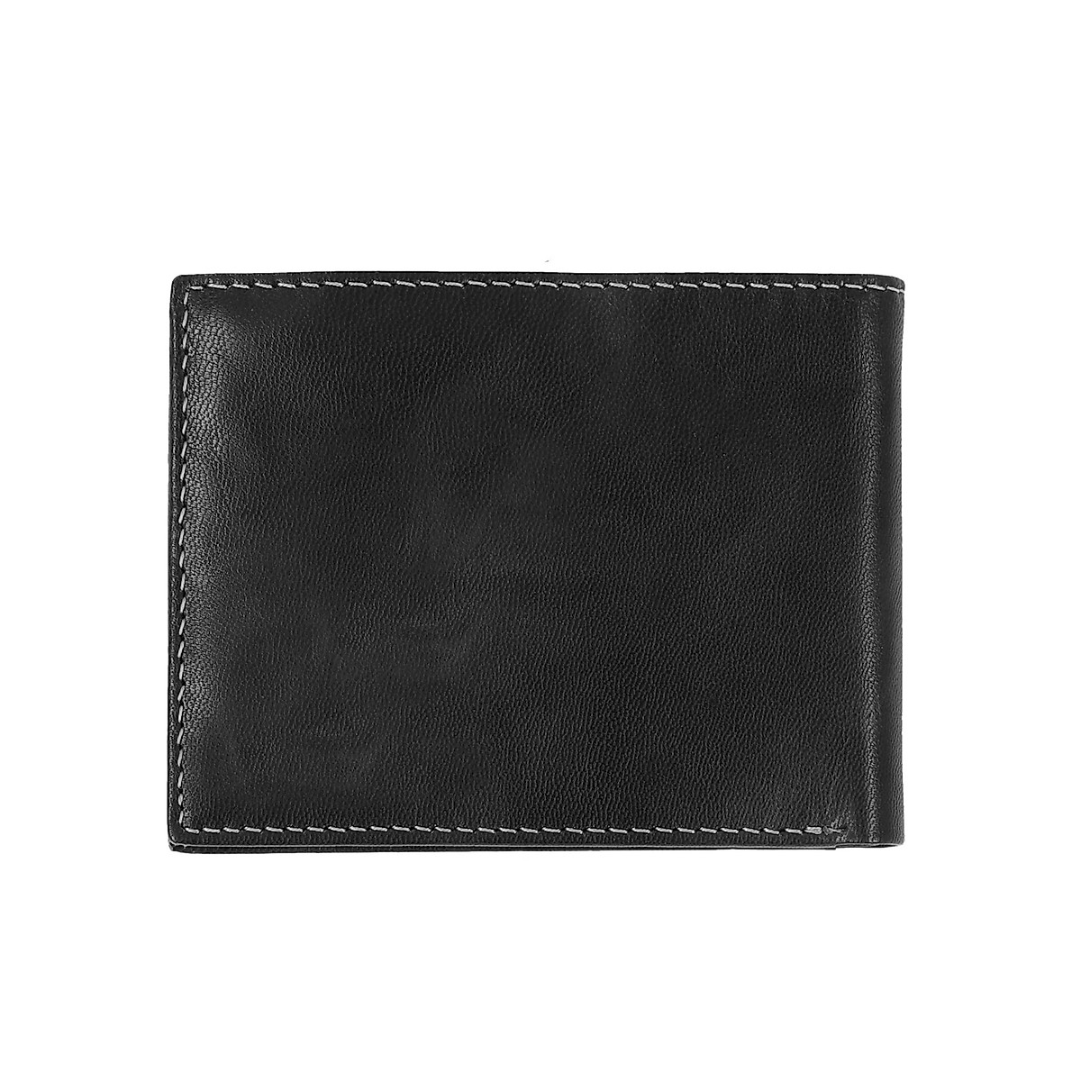 Steve Madden Men's Leather Wallet Extra Capacity Attached Flip Pockets, Black/Antique, One Size