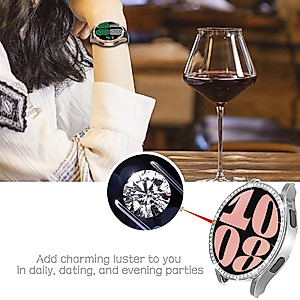 ALMNVO 4+4 Pack Tempered Glass Screen Protector for Samsung Galaxy Watch 6, 40mm, Diamond Design, Easy Installation, Water Resistant