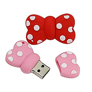 Aneew 16GB Pendrive Cartoon Cute Red Bowknots Model USB Flash Drive Memory Stick U Disk Thumb Girl Gift