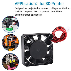 AEDIKO 6pcs 4010 Fan DC 12V 3D Printer Cooling Fan Mini Brushless Fan 40x40x10mm with 2 Pin Terminal for 3D Printer, DVR and Other Small Appliances Series Repair