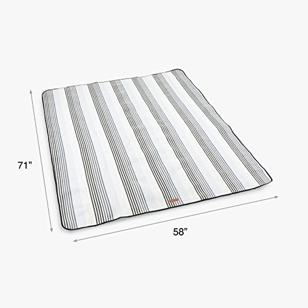 VonShef Picnic Blanket - Large 58" x 71" Soft Waterproof Folding Picnic Blanket for Outdoor Picnics, Beach, Camping - Gray Striped Pattern