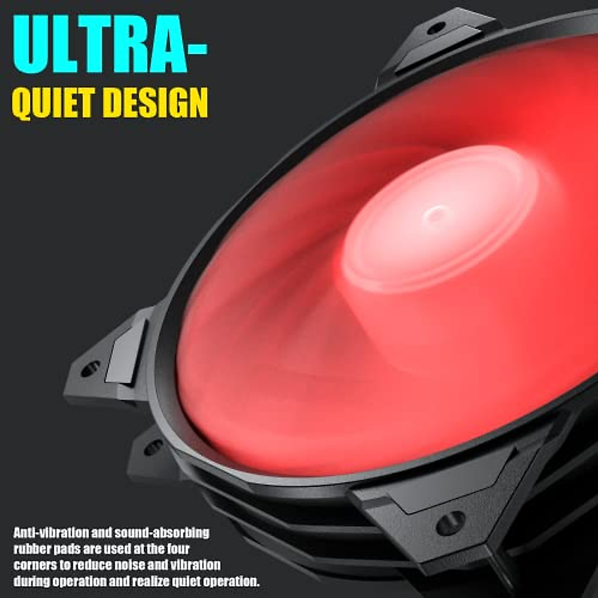 upHere Long Life 120mm 3-Pin High Airflow Quiet Edition Red LED Case Fan for PC Cases, CPU Coolers, and Radiators 3-Pack,PF120RD3-3