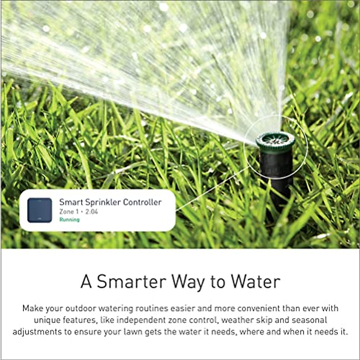 Moen WICNT008G1USA 8-zone Smart Sprinkler Controller, WI-FI Connectible, Automatic Water Timer, Smart Irrigation System, Scheduling, Adjustable, Shutoff, Easy to Install
