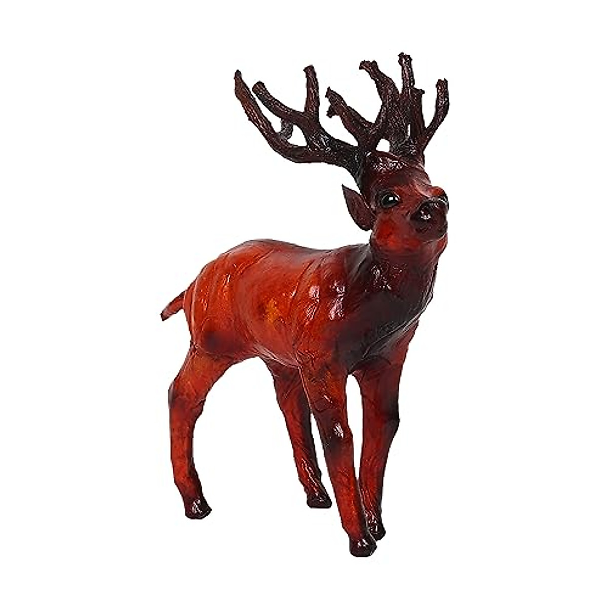 Kalakriti Handicraft Leather Reindeer (8inch, Brown), Set of 2 for Home Decor/Gift