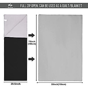 BESTEAM Warm Weather Sleeping Bag - Portable, Waterproof, Compact Lightweight, Packable with Compression Sack for Camping Backpacking Hiking, for Kids, Teens Adults - Spring Summer Fall