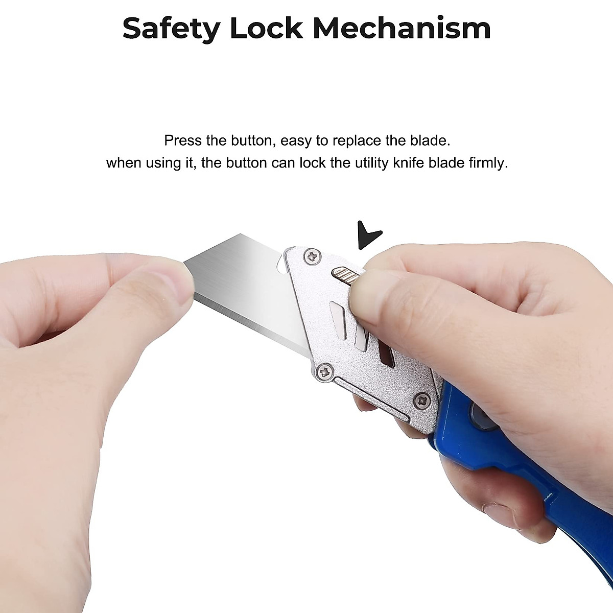 DIYSELF 3 Pack Box Cutters for Work, Folding Utility Knife, Razor Knife Utility Folding, Extra 30 SK5 Steel Blades Included, Box Knife for Work, Folding Box Cutter, Box Opener for Packages (3 Blue)