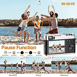 VAHOIALD 4K Digital Camera for Photography, Autofocus 4K Camera with Viewfinder 16X Anti-Shake Video Camera Vlogging Camera for YouTube Compact Point and Shoot Digital Cameras with 32GB SD Card