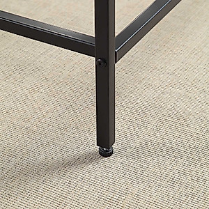 CAWS 22" W Black End Table, Tempered Glass Rectangle Side Table, Night Stand, Modern Minimalist Table, 21.97"L x 18"W x 22"H