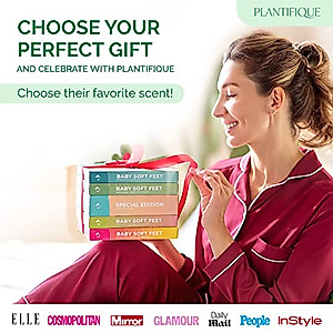 PLANTIFIQUE Foot Peel Mask with Peach 2 Pair and Silicone Scar Sheets 6 Pack