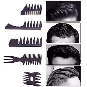 Styling Hair Comb Set Salon Barber Hairstylist Comb 5 Pack Professional Hair Brush Retro Hairdressing Hair Care Style Accessory Double-sided for Men Boy Gentleman