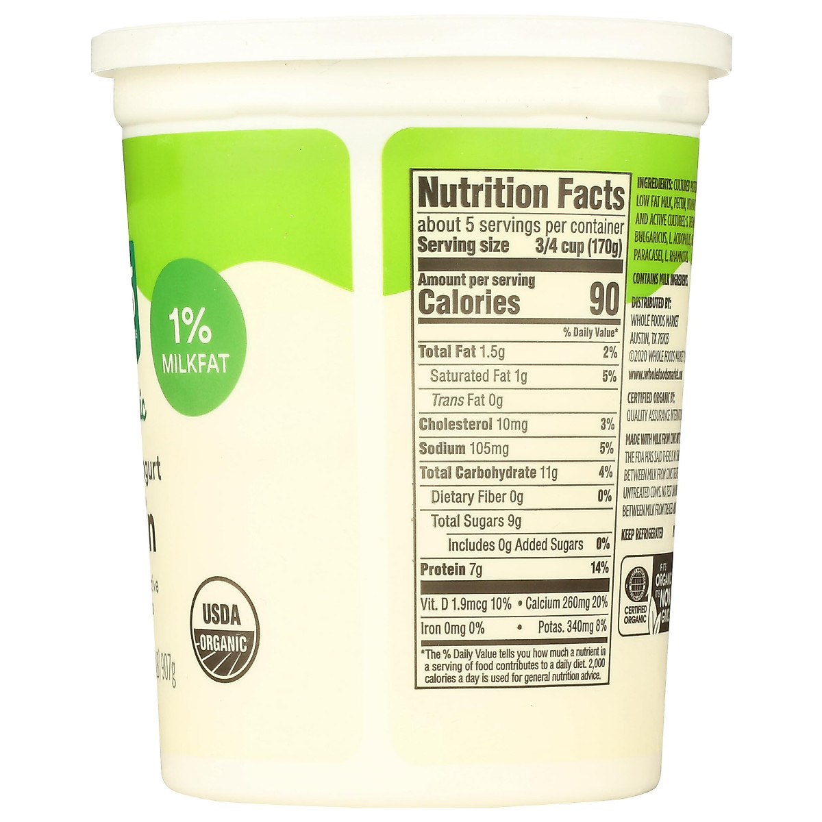 365 by Whole Foods Market, Yogurt Plain Low Fat Organic, 32 Ounce