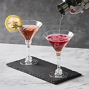 Kucoele 40 PCS Mini Plastic Martini Glasses, 5oz Disposable Cocktail Glasses Tall Party Glasses Drinkware for Wine, Champagne, Margarita