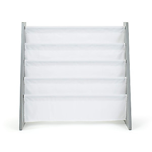 Humble Crew Kids Bookshelf 4 Tier Book Organizer, Inspire Collection, Grey/White