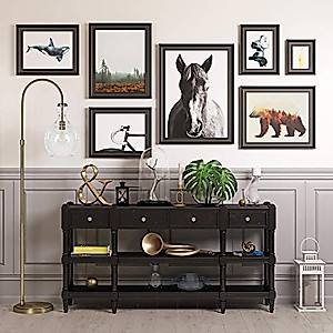 Henn&Hart Arc Floor Lamp with Glass Shade in Brass/Seeded, Floor Lamp for Home Office, Bedroom, Living Room