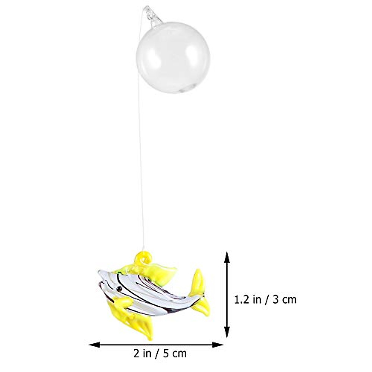 Baluue Floating Fish Tank Decorations - 6pcs Aquarium Float Ball Decoration Fish Tank Blown Glass Fish Figurine Floating Aquarium Accessories