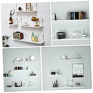 HOLIDYOYO 3pcs Shelf DIY Floating Wall Storage Mounted Shelves for Storage Hanging Holder Hanging Wall Plants Bookshelves Wall Mounted Home Decor Wall Mount Shelves Storage Rack Board White