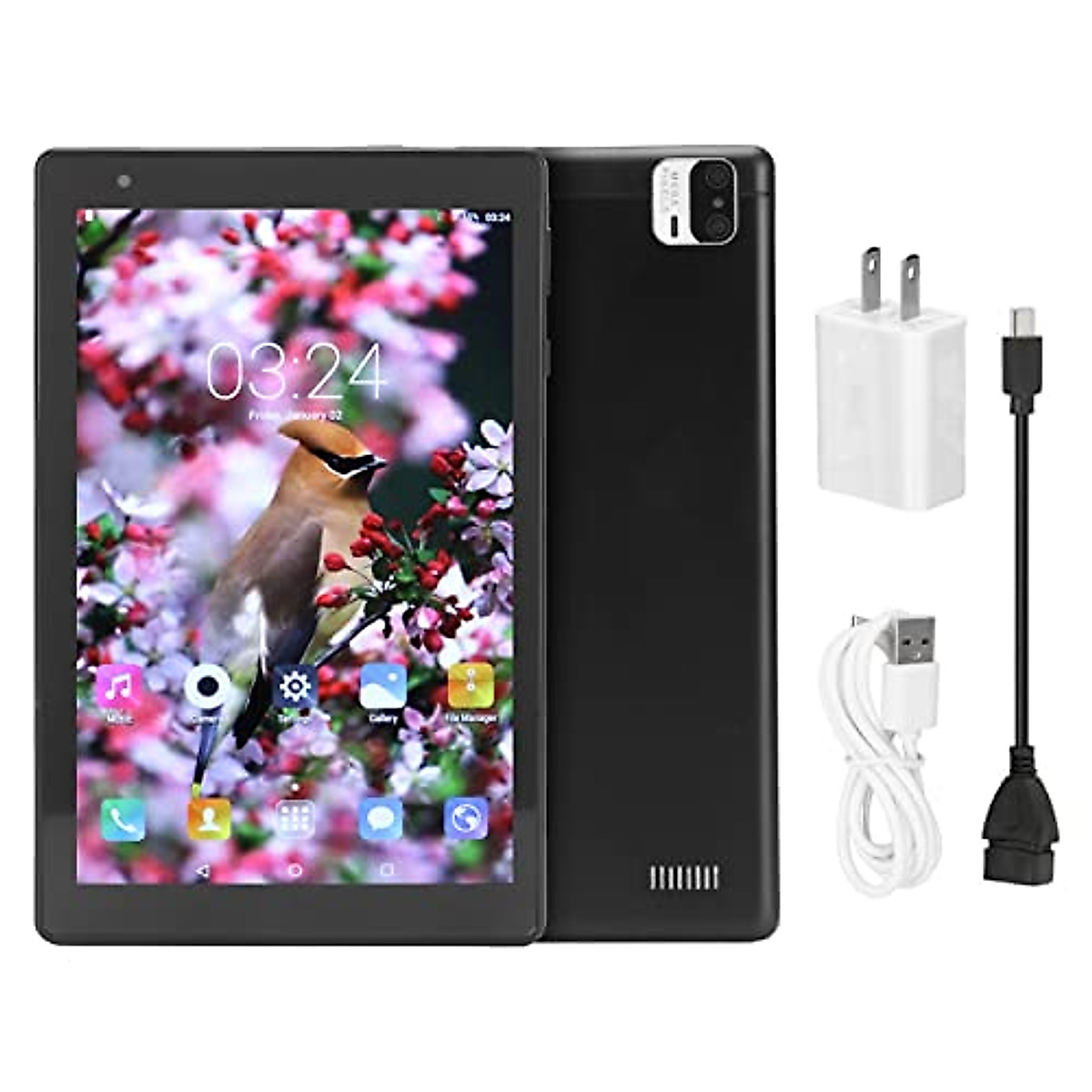 Liyeeo 8.0 Inch Tablet, 8 Inch IPS Display Dual Cameras Portable Tablet for Home for Travel (US Plug)