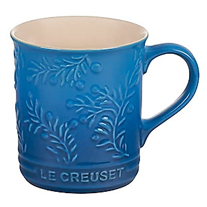 Le Creuset Olive Branch Collection Stoneware Embossed Mug, 14 oz., Marseille