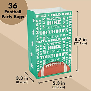 Juvale 36 Pack Football Snack Bags for Kids Sports Birthday Supplies, Party Favors, Treats (5.3 x 8.7 x 3.3 In)