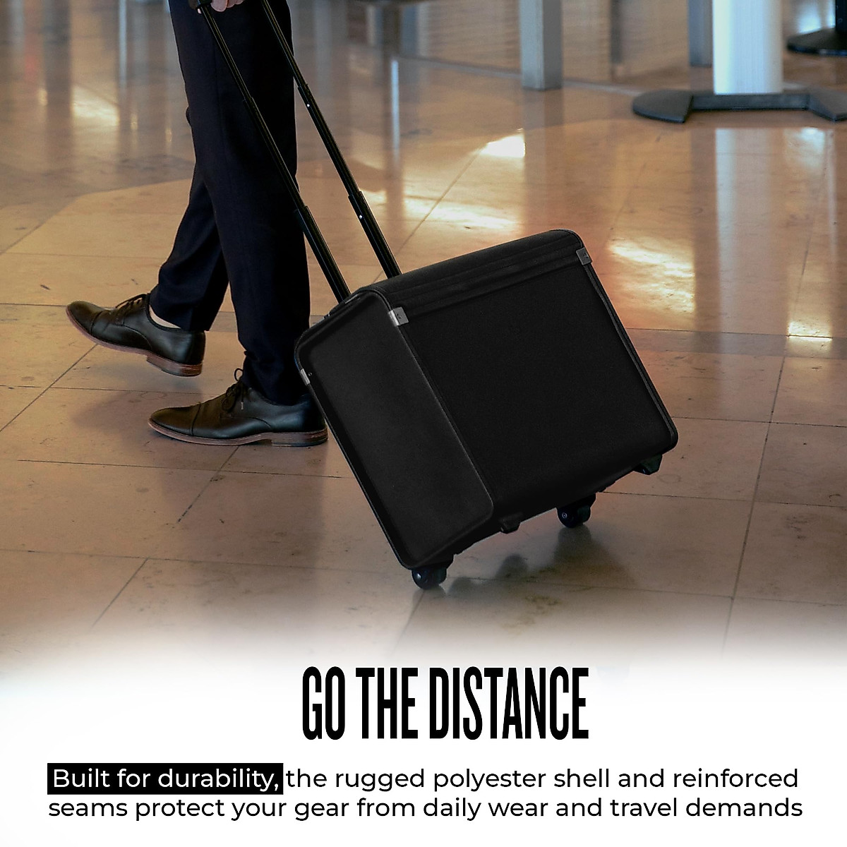 Solo Lincoln Hard Sided Rolling Catalog Case, Black