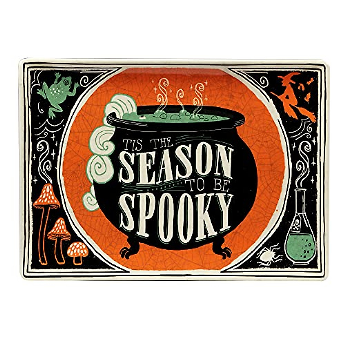 Certified International Scaredy Cat Rectangular Platter, 14in x 10in, Multicolor