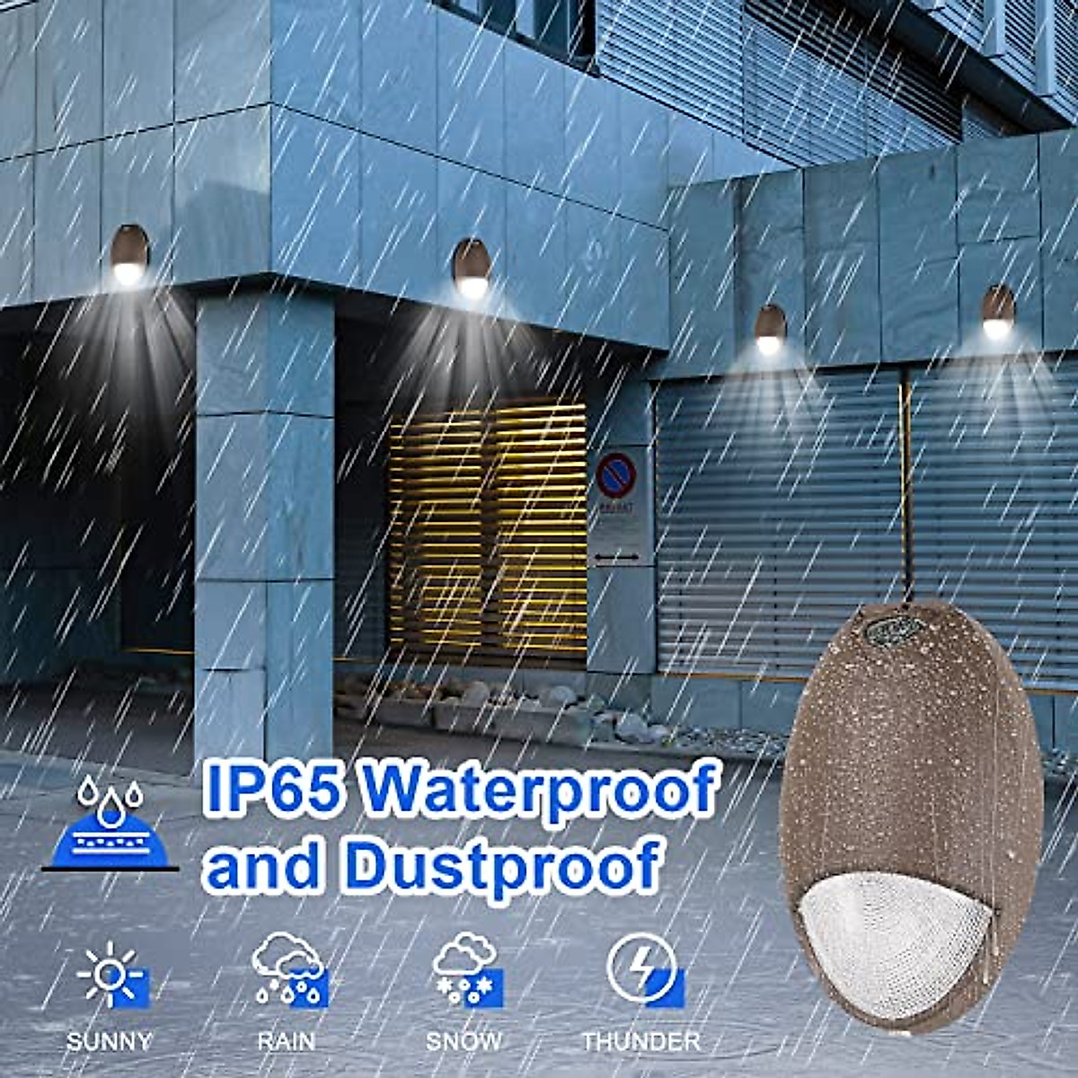 LED Emergency Wall Pack Light with Battery Backup and Photocell,Self Test Diagnostics Commercial Outdoor Aluminum Wall Pack Emergency Light, 12W 120-277V AC, IP65 Waterproof UL Listed(6-Pack)