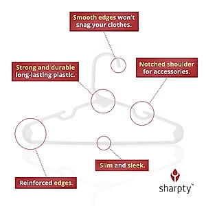 Sharpty Kids Hangers Plastic, Children's Hangers Ideal for Everyday Standard Use, Baby Hangers Kids (White, 20 Pack)