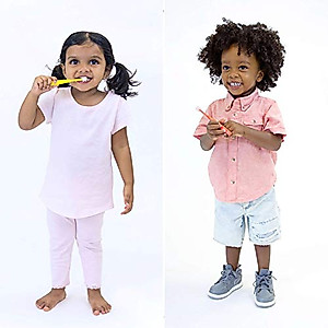 Brilliant Child Toothbrush (2-5 Years) Manual Toddler Tooth Brush Round Head - Assorted Colors, 2 Pack