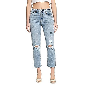 DAZE Women's Straight Up High Rise Straight Denim Jeans (30, Kaboom)
