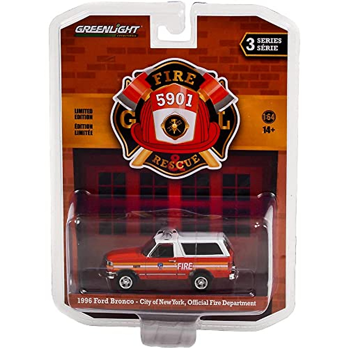 Greenlight 67030-E Fire & Rescue Series 3 - 1996 Bronco - FDNY The Official Fire Department City of New York 1:64 Scale