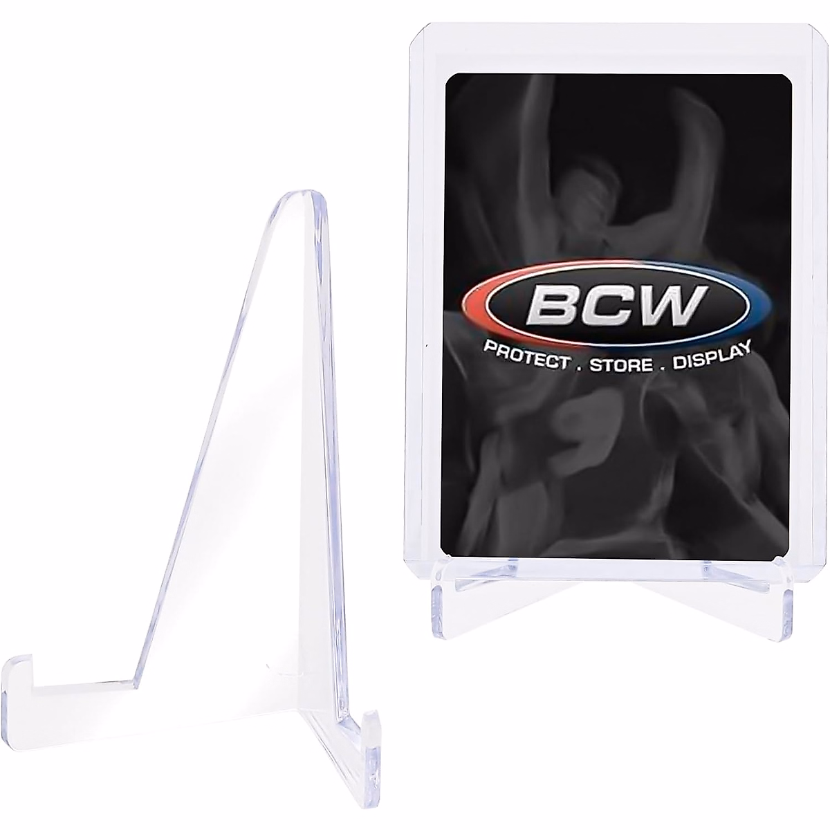 Acrylic Card Stands by BCW – Set of 10 Picture Display Stands – Crystal Clear Transparent Mini Easel – Durable & Sturdy Design – Ideal for Home Display, Office, Shop, Special Events