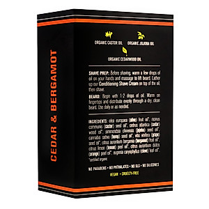 Barrel and Oak - Organic Pre-Shave & Beard Oil, 2-In-1 Essential Oil Barrier for Men, Nourishing & Taming Facial Hair, Vegan (Cedar & Bergamot, 1 oz)