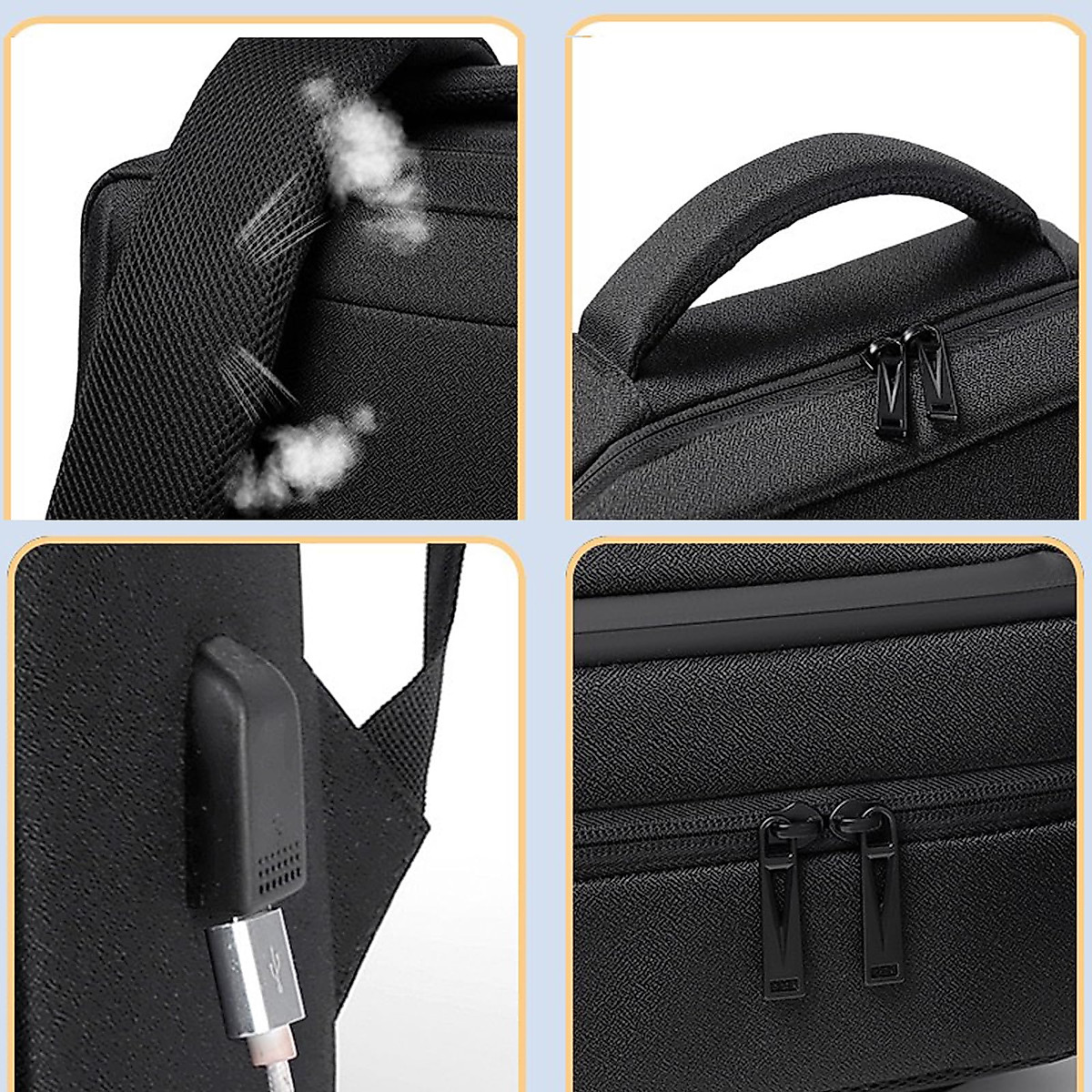 DAYELIVE Business Travel Backpack, Work Backpack for Men Women Laptop Backpack with USB Charging Port, 15.6 Inch Heavy Duty Backpack, Large Back Pack Waterproof College School Bookbag Computer, Black