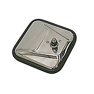 Rugged Ridge 11006.02 Door Mirror Head, Right, CJ-Style, Stainless Steel; 55-86 Jeep CJ , black