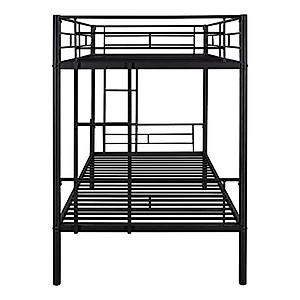 Anwickmak Metal Bunk Bed Twin Over Twin Sturdy Heavy Duty Bunk Beds with 2 Side Ladders,Space Saving,No Box Spring Needed,for Kids Teens Adults (Black)