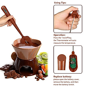 Candy Thermometer Spatula 2 in 1, Silicon Spatula with Thermometer in Handle, Instant Read Digital Thermometer and Spatula Stirrer for Kitchen,Chocolate, Creams, Sauces, Jams and Syrups, Meat Cooking