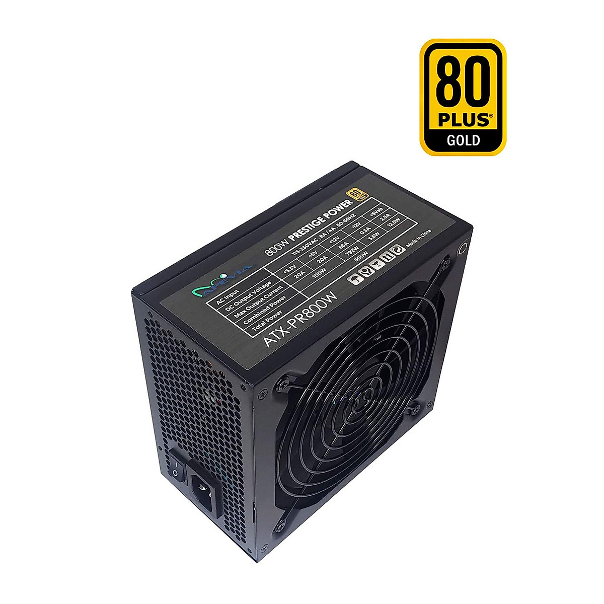 Apevia ATX-PR800W Prestige 800W 80+ Gold Certified, RoHS Compliance, Active PFC ATX Gaming Power Supply