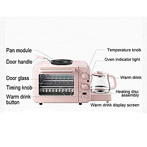 FZZDP MultiFunction Breakfast Machine Mini HouseHold Electric Oven Cake Baking Baking Baking Pan Warm DRINKING POT TOASTER