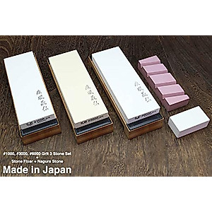 Yoshihiro Professional Grade Toishi Japanese Whetstone Knife Sharpener Water Stones (SET)