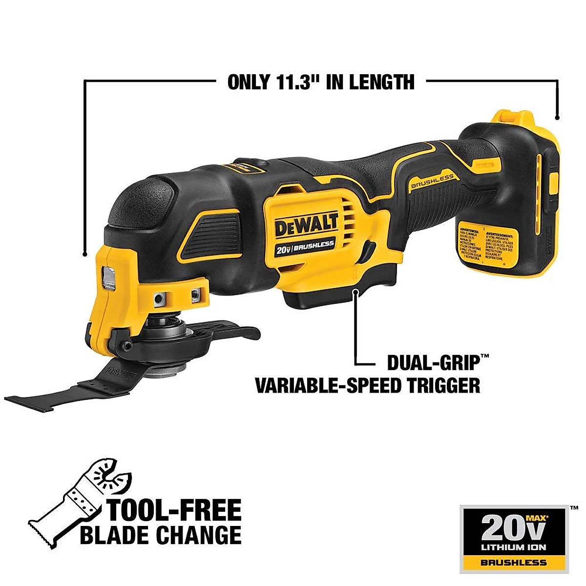 Dewalt DCS354BR ATOMIC 20V MAX Brushless Lithium-Ion Cordless Oscillating Multi-Tool (Tool Only) (Renewed)