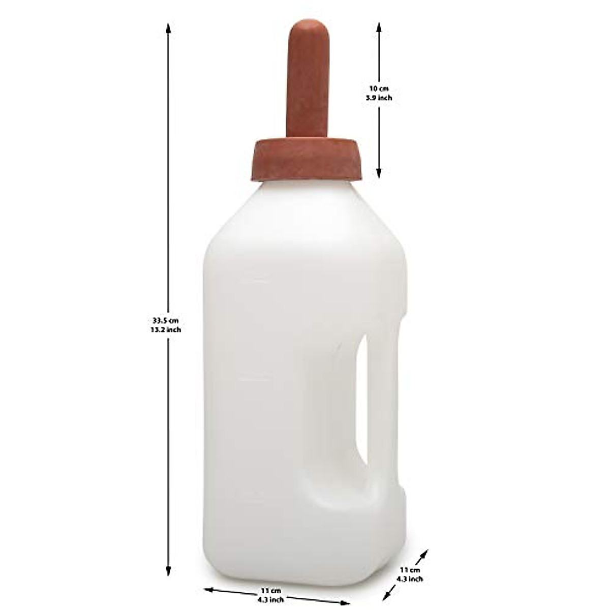 CIRAVI Calf Bottle with Handle and Push-On Nipple, 2 Quart Feeder for Nursing Baby Cows