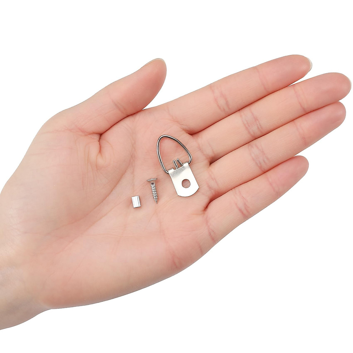 Picture Hanging Kit - 100 Feet Stainless Steel Hanging Wire, 60 Pcs D Ring Picture Hangers with Screws and 60 Pcs Aluminum Crimping Loop Sleeve for Hanging Paintings Photos