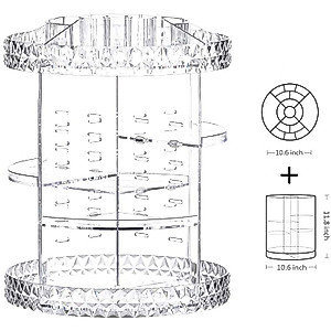 360 Degree Rotating Makeup Organizer, 7 Layers Adjustable Makeup Storage Organizer Box for Lipstick and Brushes, Large Capacity Acrylic Cosmetic Display Cases for Dresser and Bathroom1