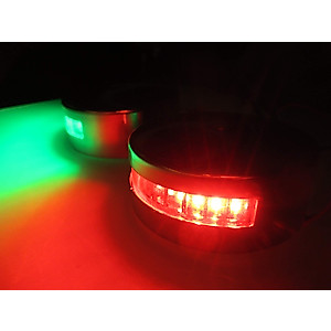 Pactrade Marine Horizontal SS304 Navigation Light LED Green Starboard Red Port